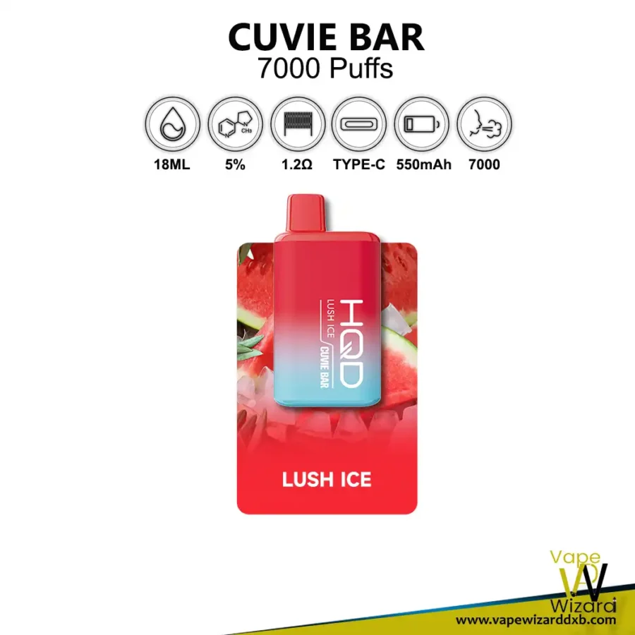 Best HQD Cuvie Bar 7000 Puffs Disposable - Vape Wizard Dubai